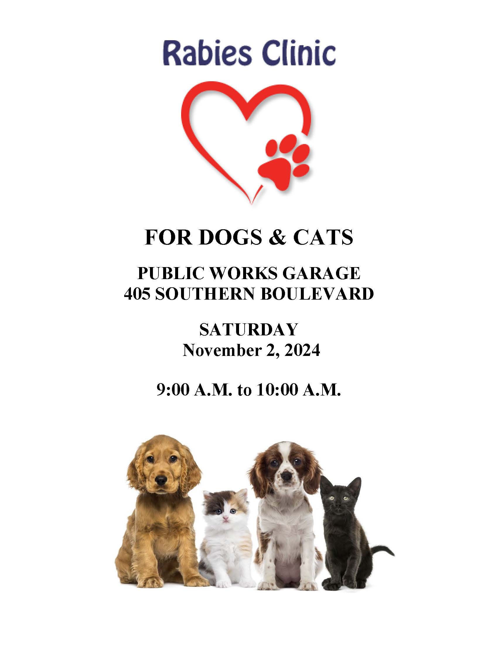 Rabies Clinic For Dogs & Cats - Chatham Township, NJ | Official Website